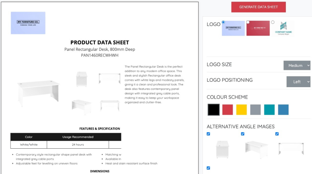 NEW PORTAL FEATURES: PRODUCT DATA SHEETS | Logos Services